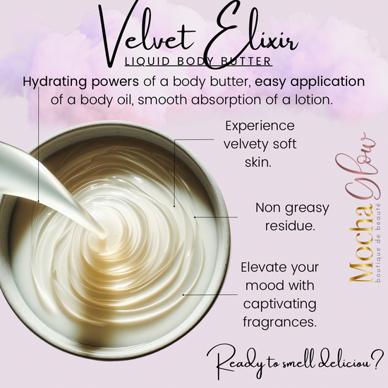 Velvet Elixir | STRAWBERRY BLISS CAKE | Liquid Body Butter – Mocha Glow